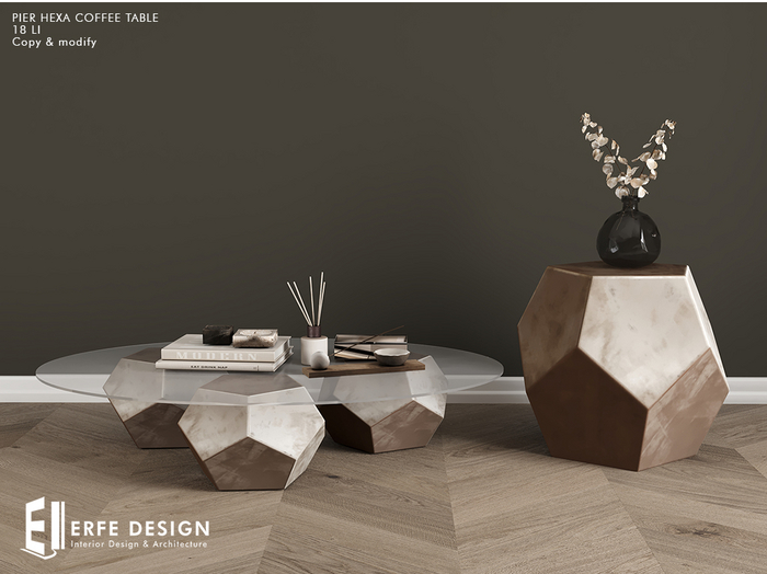 Second Life Marketplace - Hexa Pier middle table set 7 LI [Erfe Design] PACK